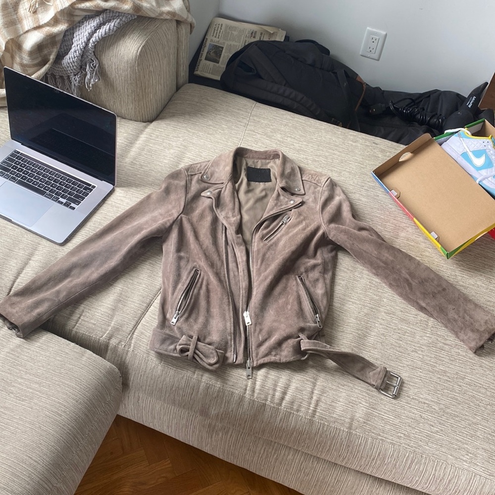 Epic Allsaints Suede Leather Jacket - Gem